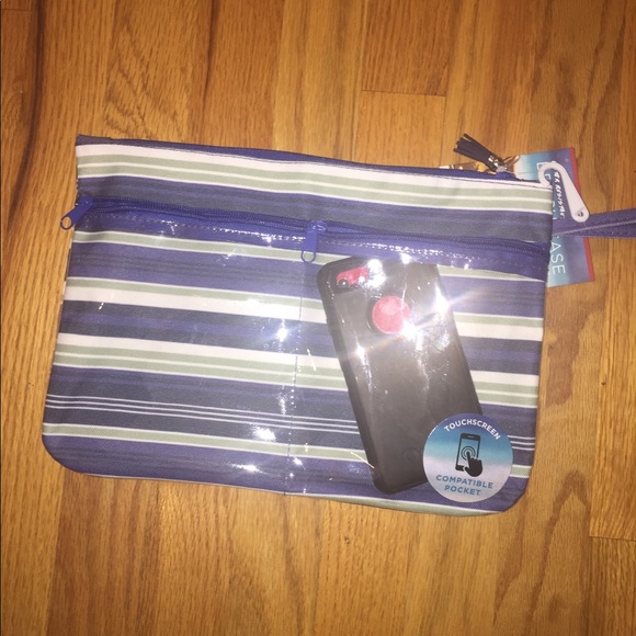 Morgan Home | Swim | Nwt Swimsuit Cell Phone Sack Navy Sawyer Stripe ...